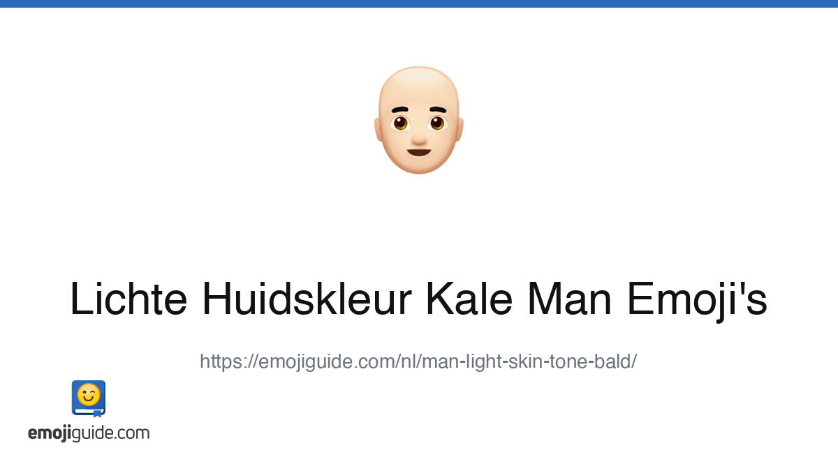 Lichte Huidskleur Kale Man Emoji 👨🏻‍🦲 — Betekenis, Kopiëren & Plakken ...